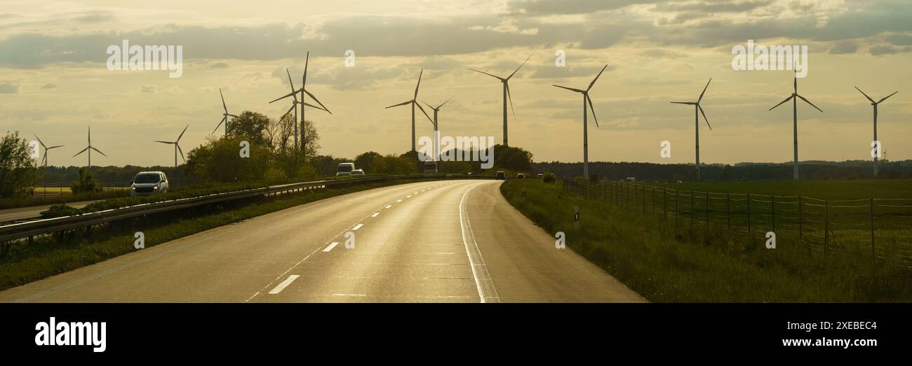 Driving through wind farm turbines hi-res stock photography and images ...