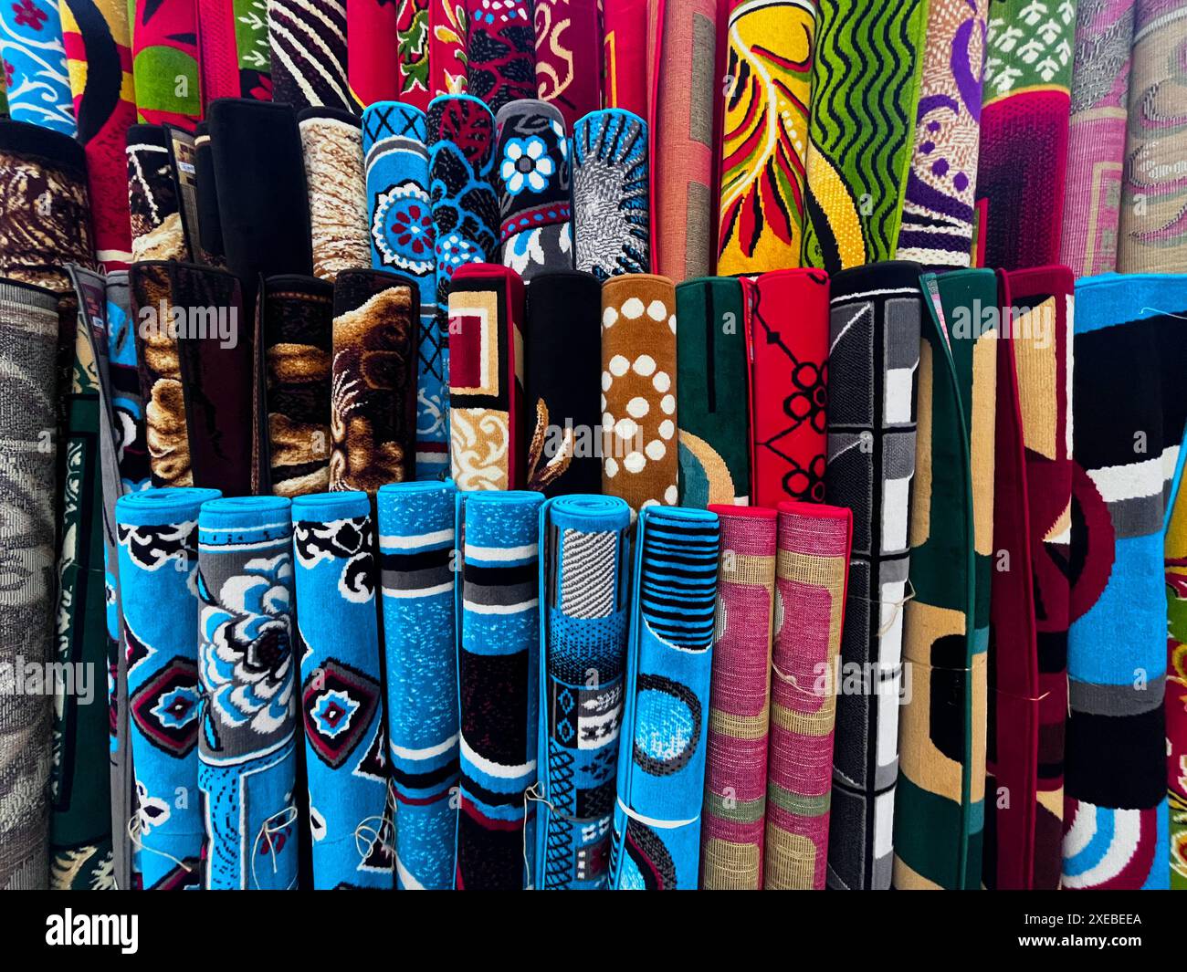 type of carpet. Rug shop's selection of rolled carpet variations Stock ...