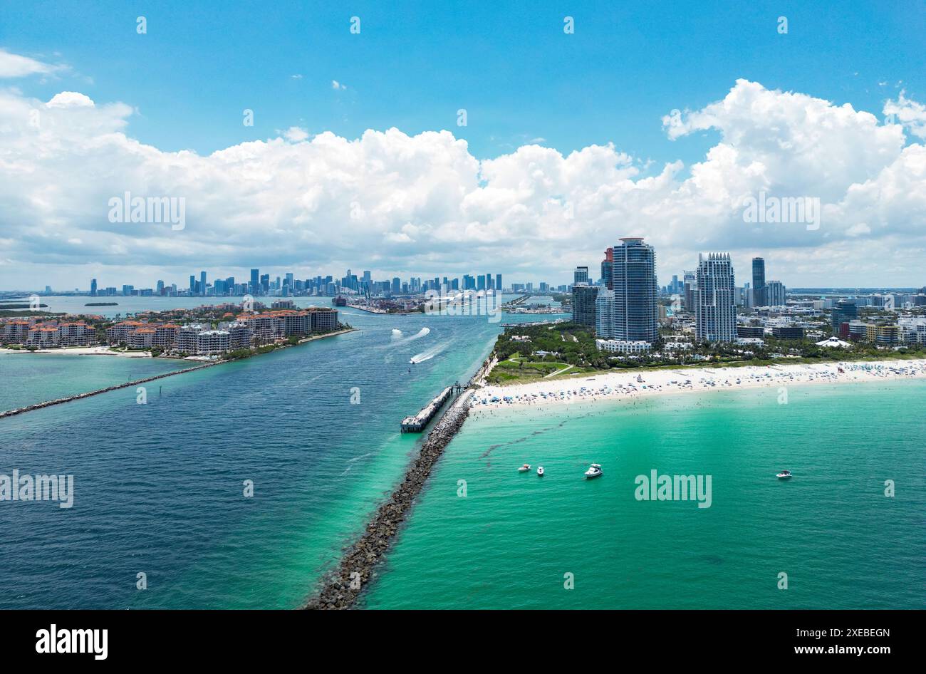 Miami beach waterfront condos aerial hi-res stock photography and ...