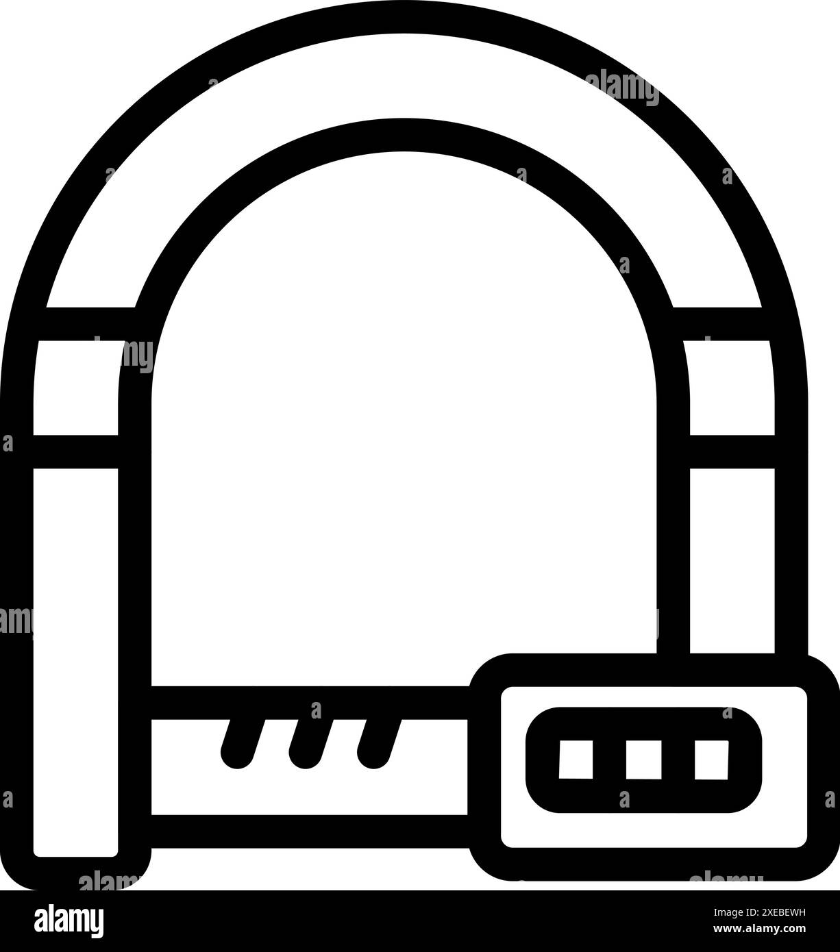 Electronic bike lock securing a bicycle with a digital display showing ...