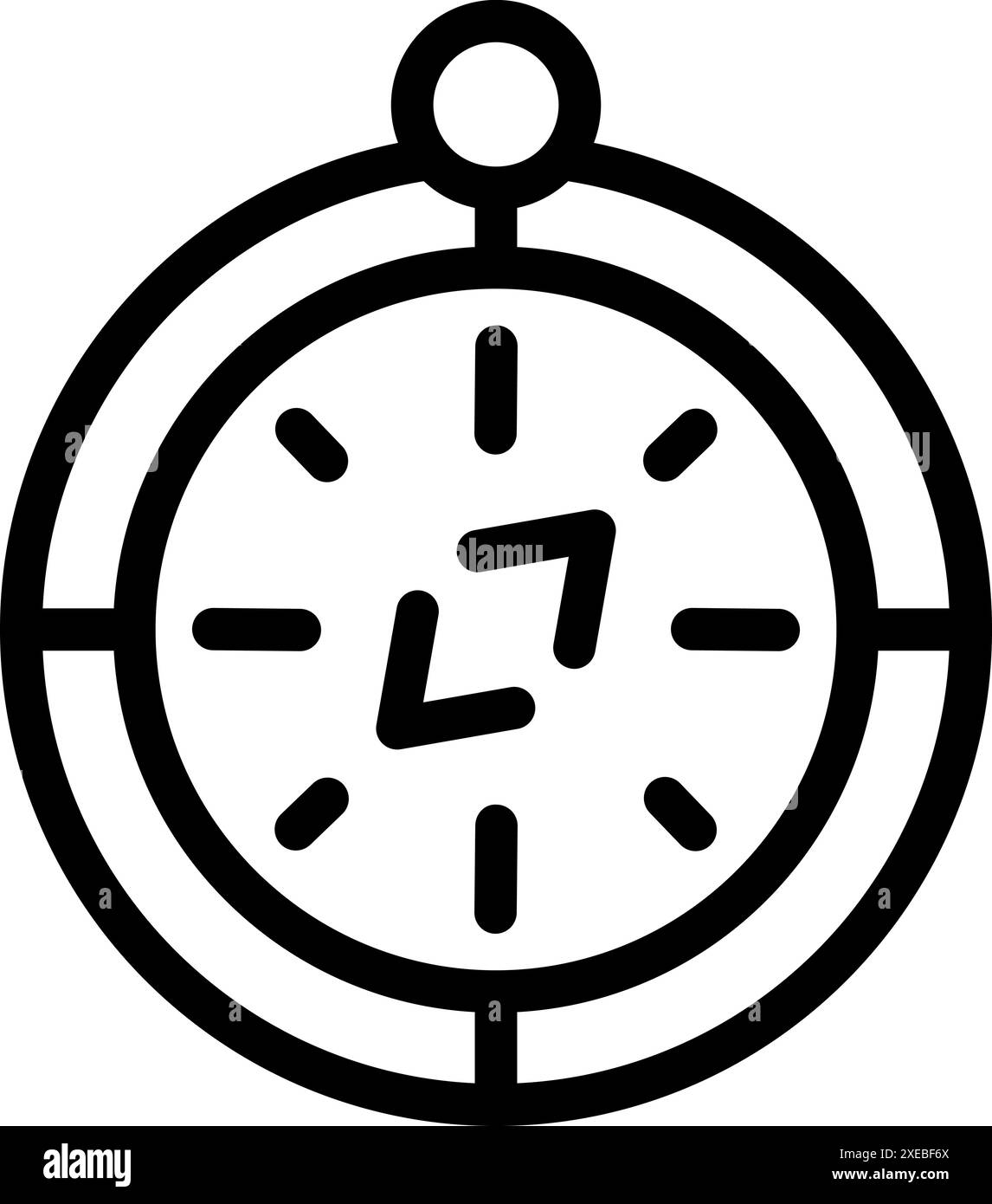 Line icon of a compass indicating the northwest direction Stock Vector ...