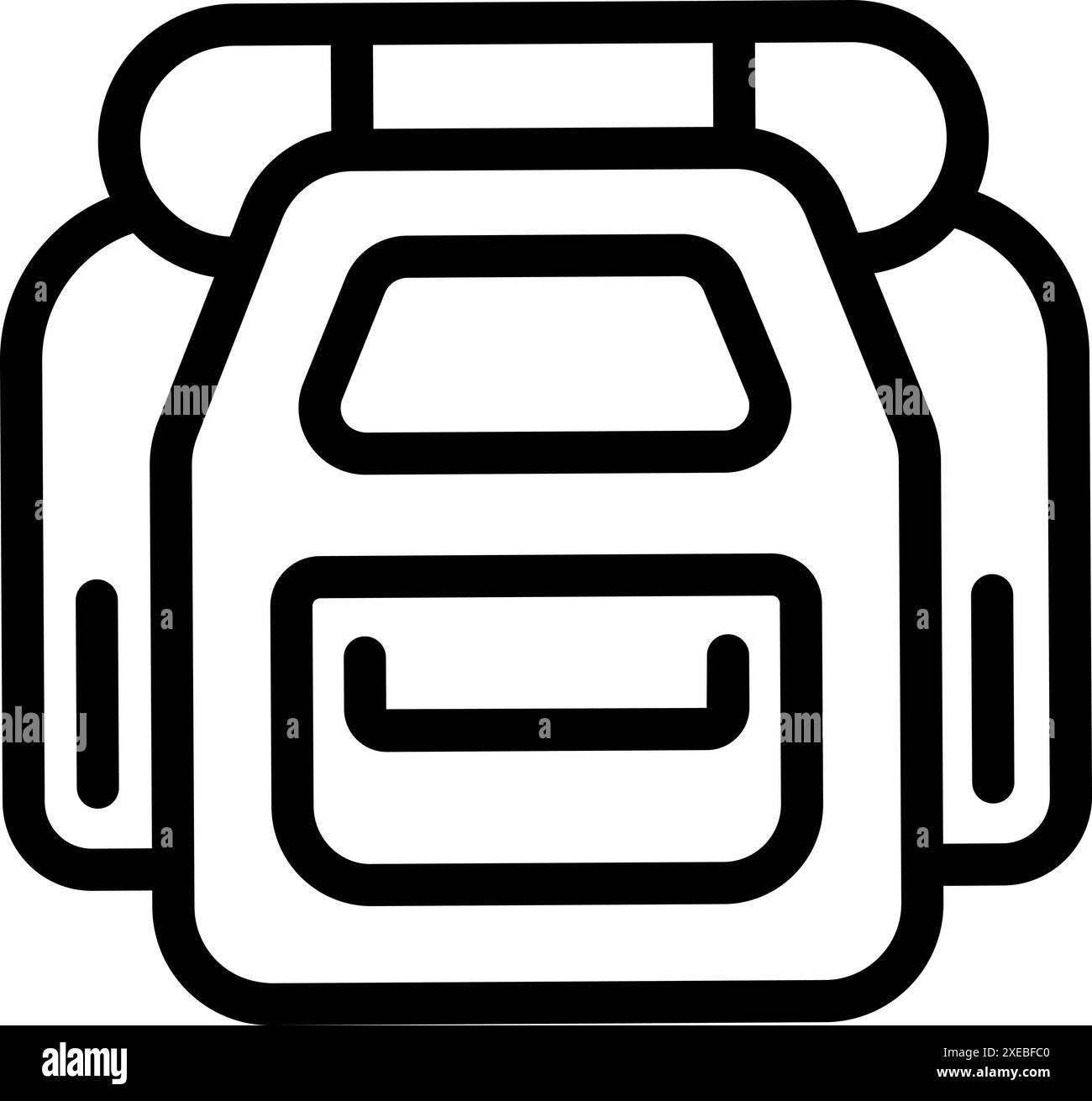 Simple black and white line art of a backpack ideal for camping, hiking ...