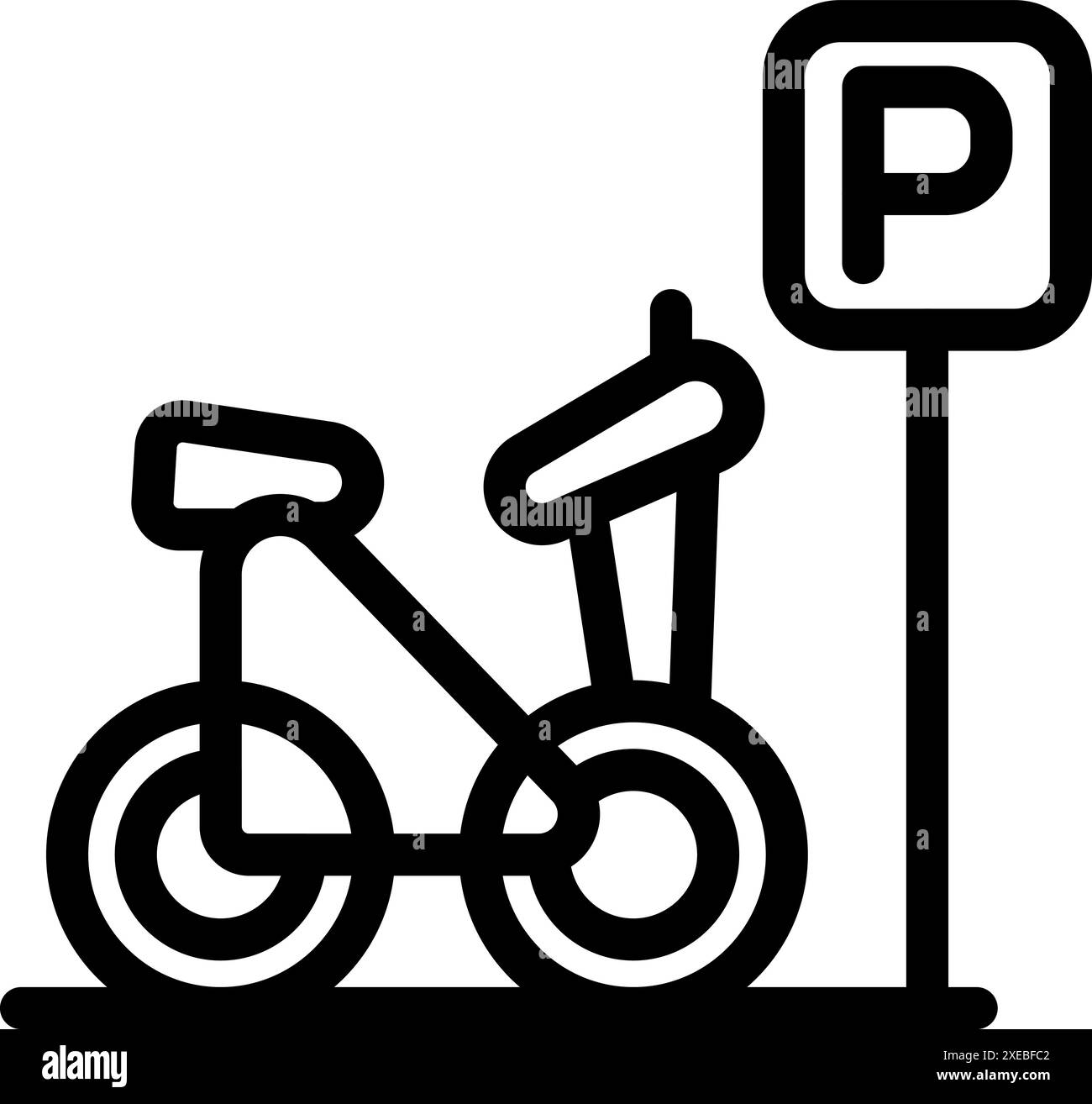 Bike parking sign showing bicycle parking or designated area for bikes ...