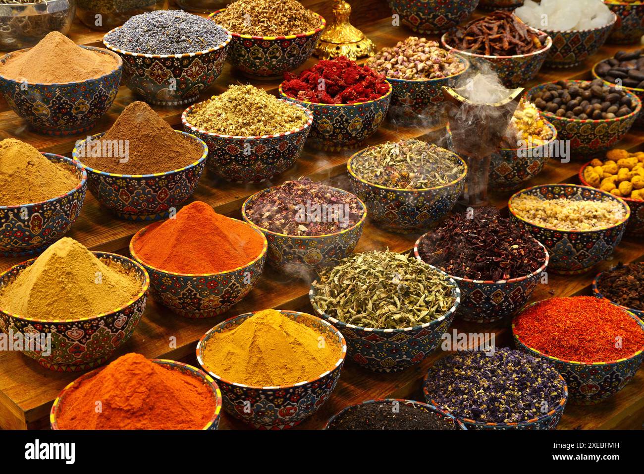 arabian spice and herb street market stall Stock Photo - Alamy