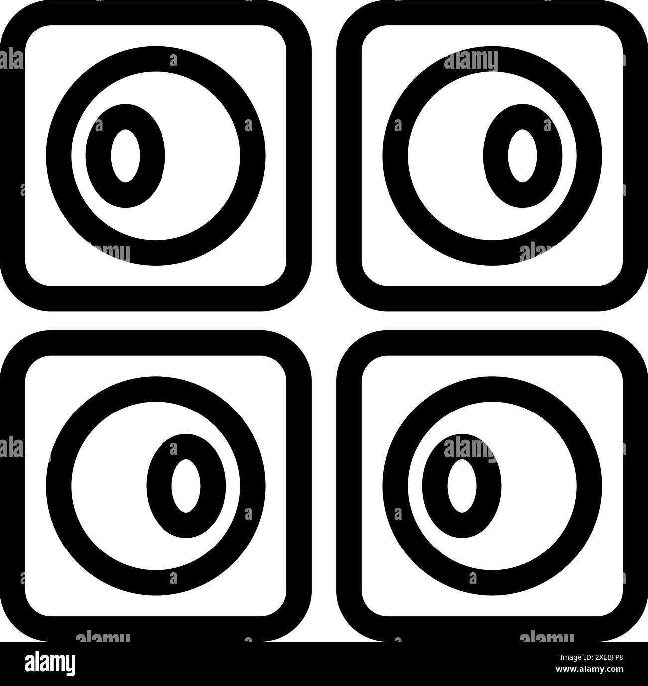 Four square shaped security cameras are recording footage for safety ...