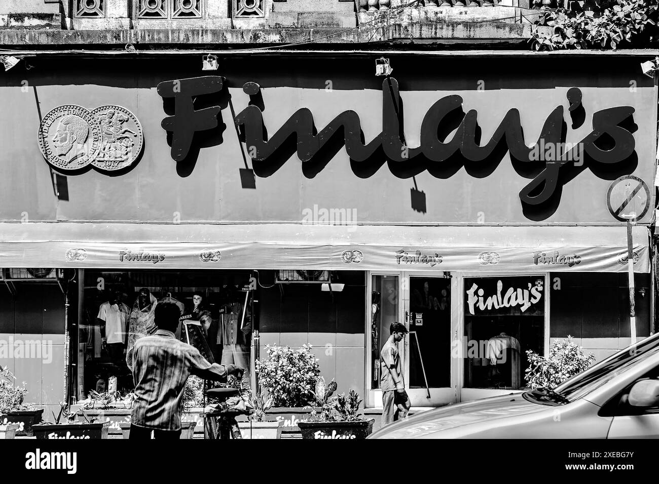 Vintage Black and White Photo of cloth shop sign board sardar ...