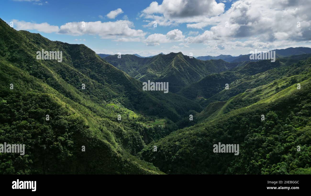 Drone flying over green mountains hi-res stock photography and images ...