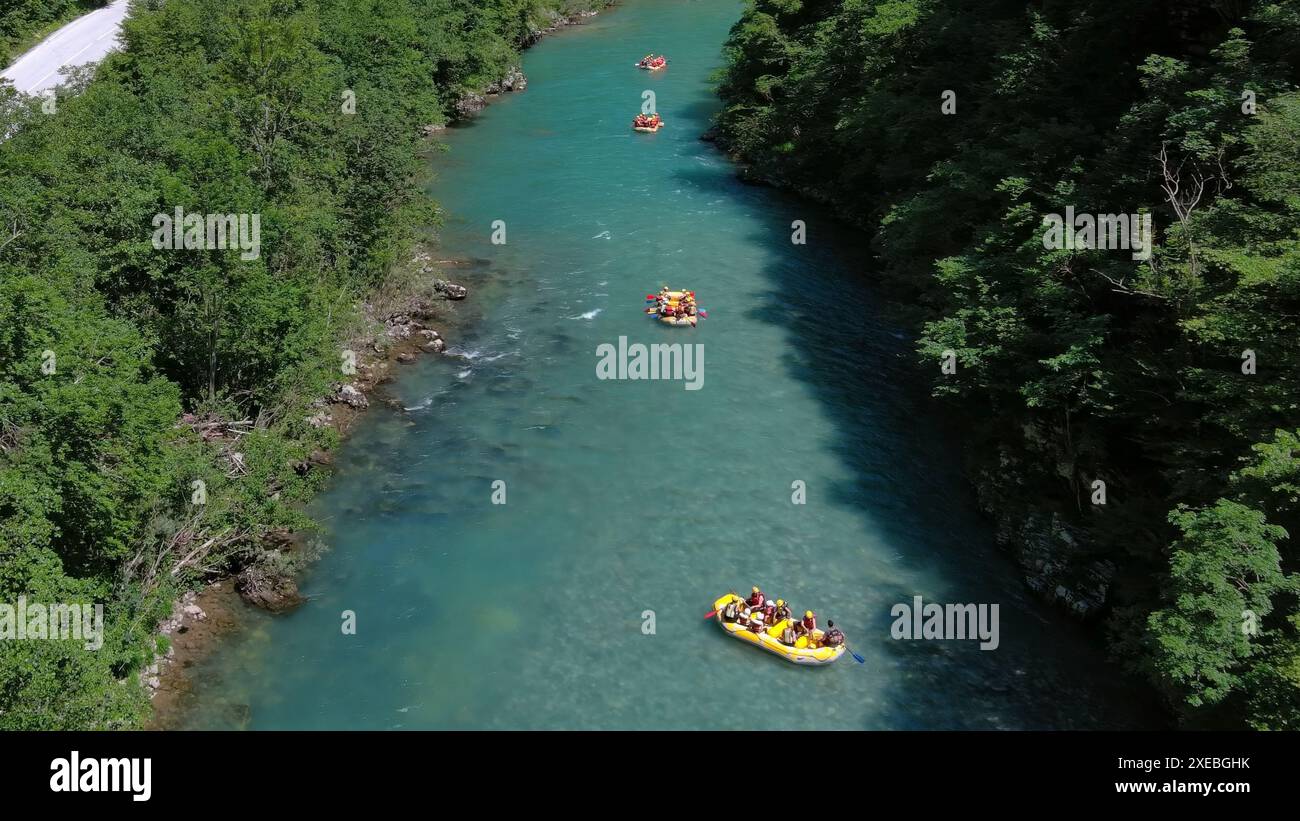 Aerial view on rafting boat hi-res stock photography and images - Alamy
