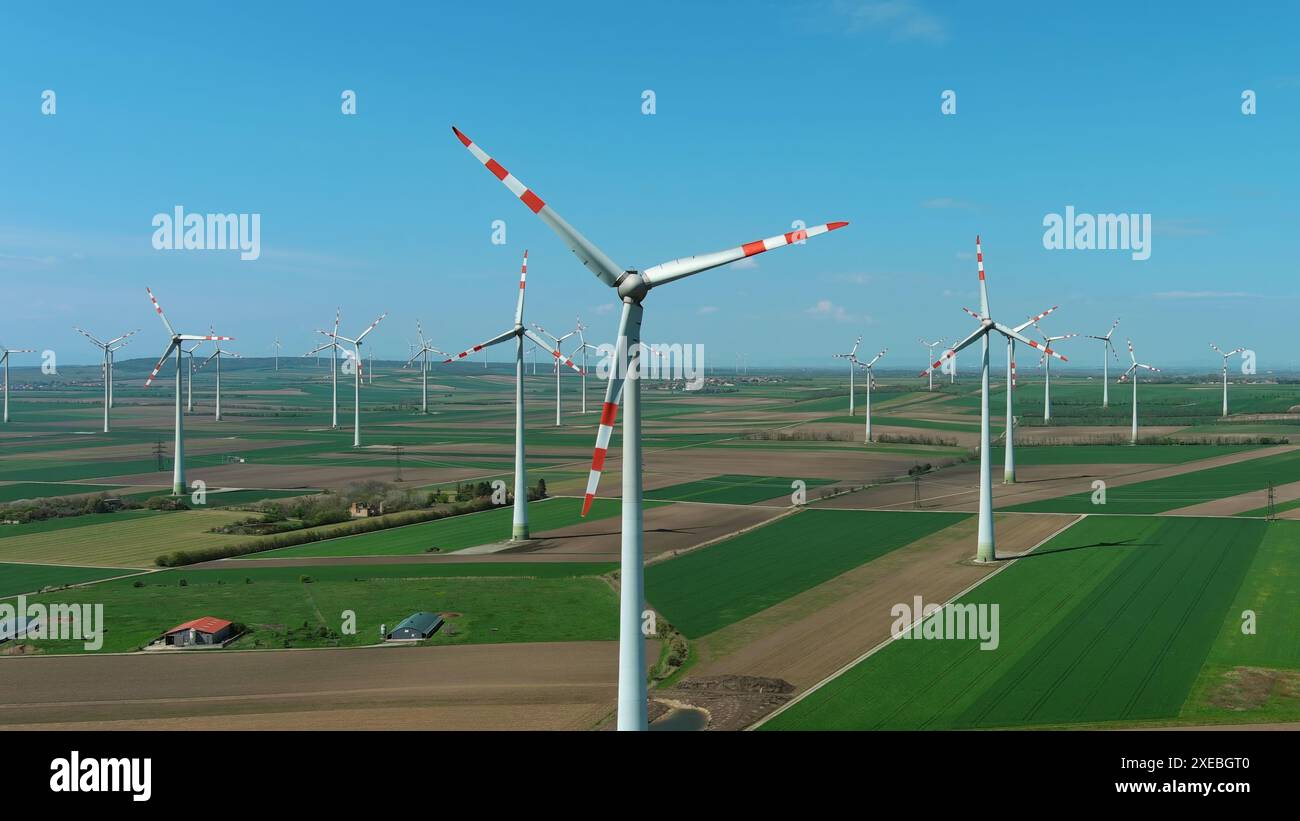 Aerial over wind generation turbines hi-res stock photography and ...