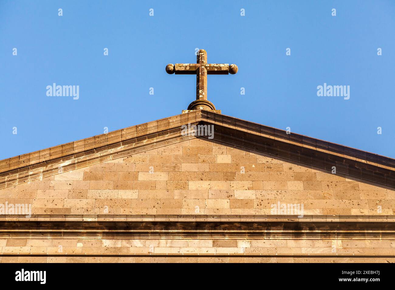 Top of a catholic church roof with cross Stock Photo - Alamy
