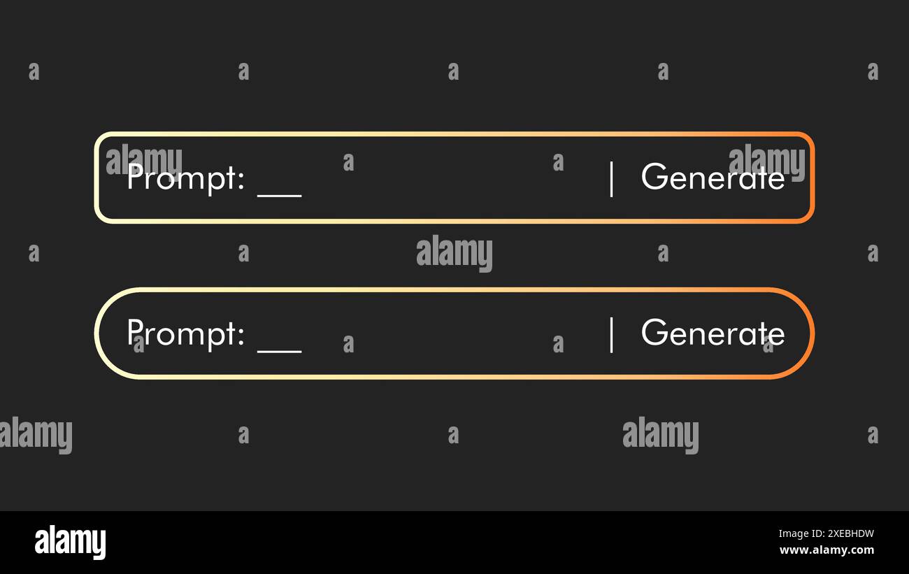 Generative AI neon prompt bar isolated on black background. Artificial ... Generative AI neon prompt bar isolated on black background. Artificial ...