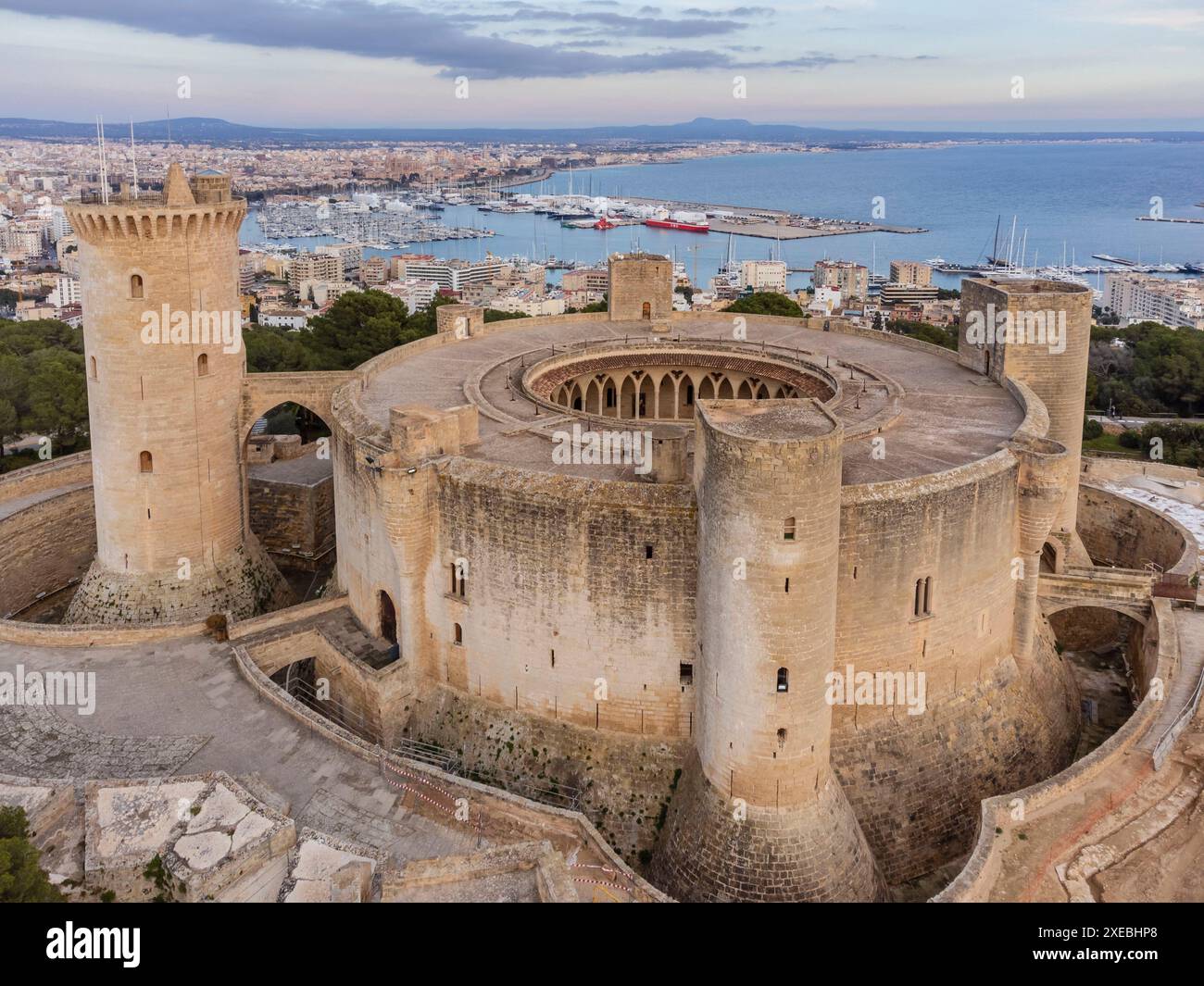 Bellver castle on the bay of Palma Stock Photo - Alamy