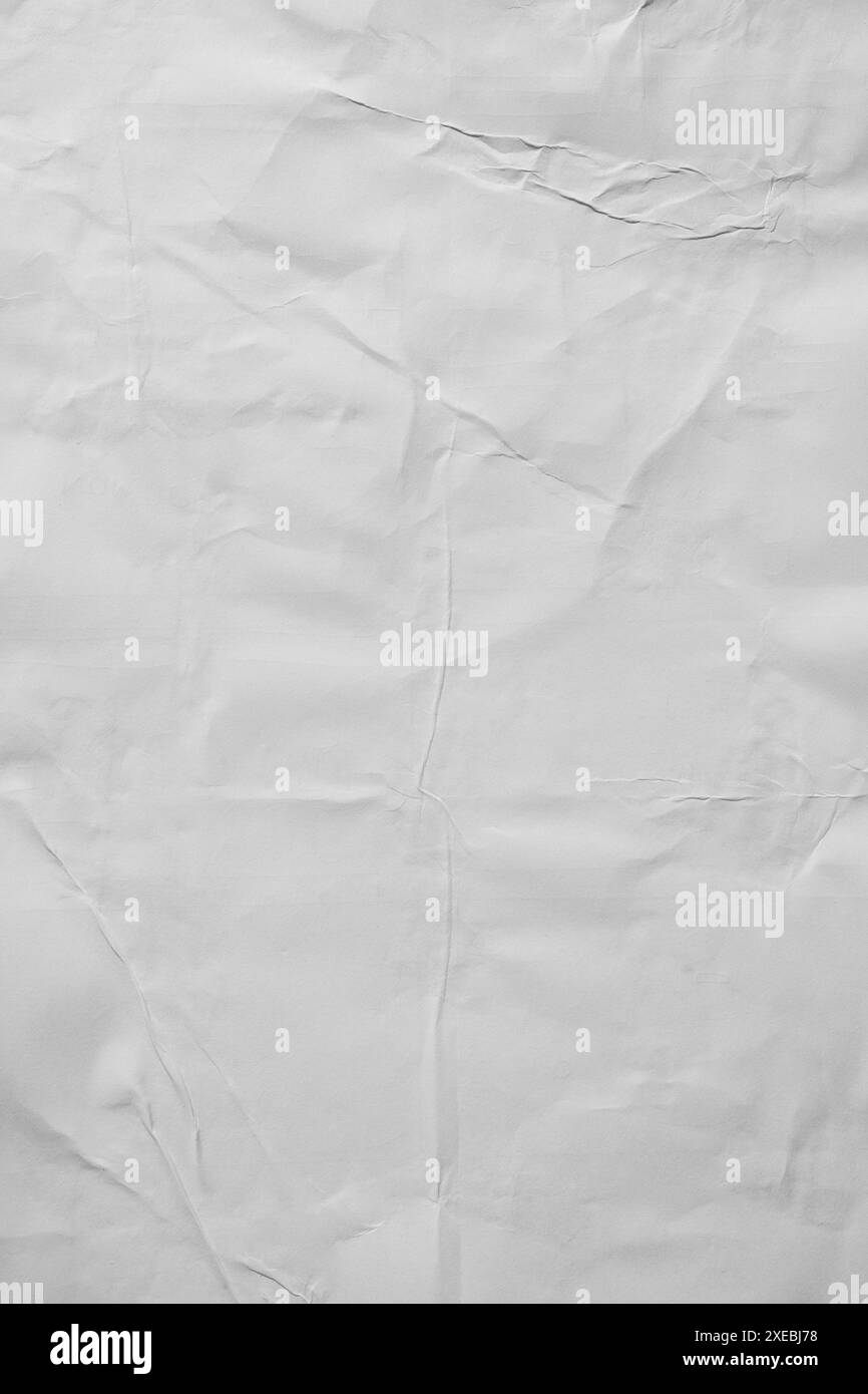 Vertical white crumpled paper poster texture background Stock Photo - Alamy