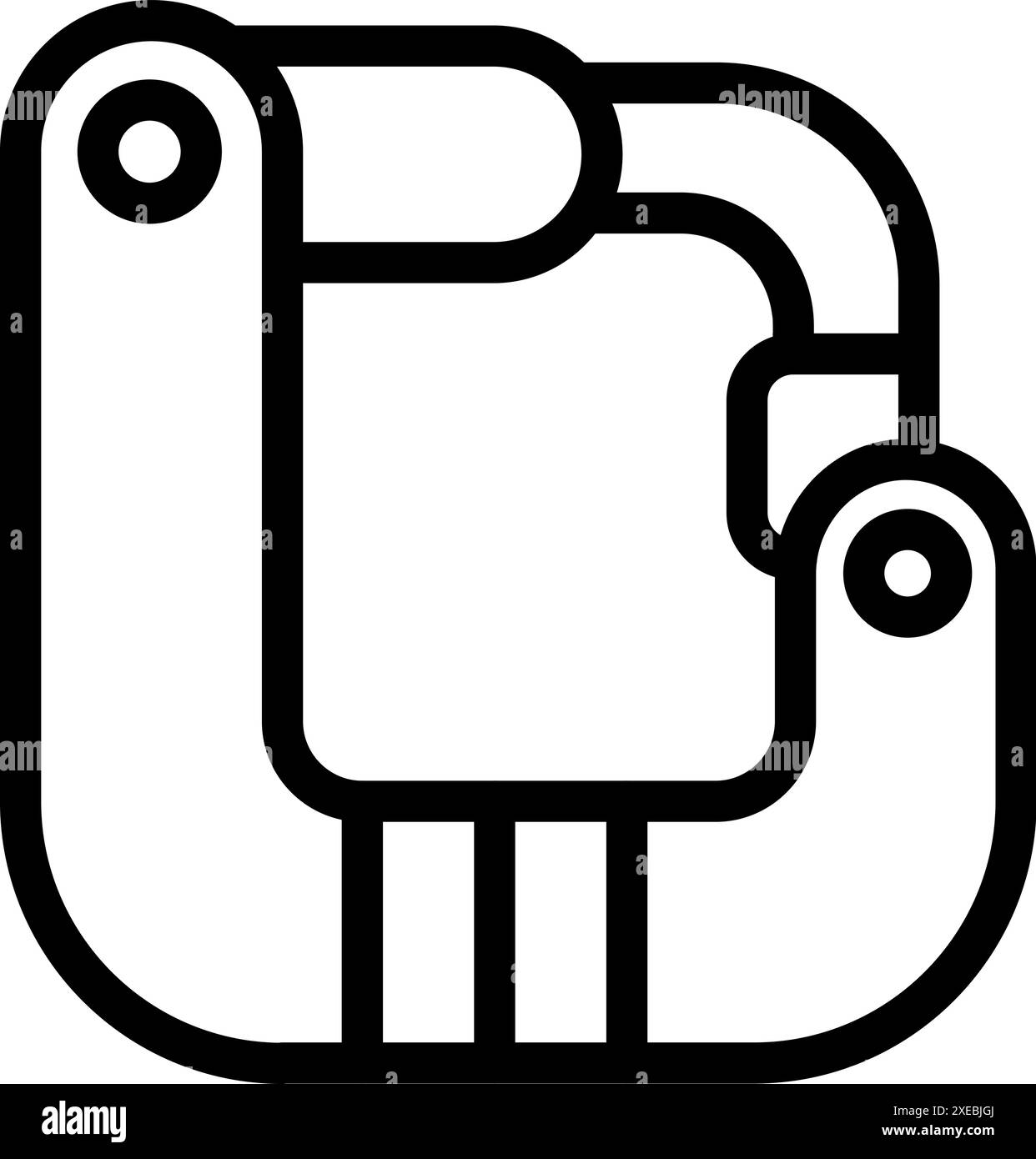 Line drawing of a robotic arm gripping, lifting and moving an object ...