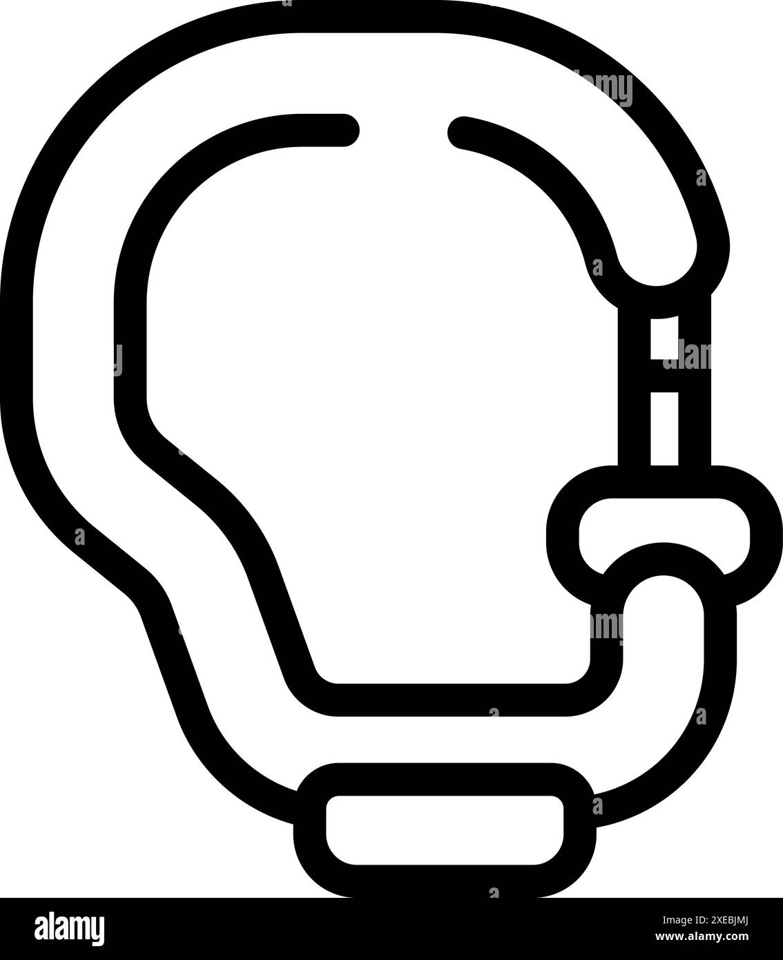 Simple black and white line drawing of a climbing carabiner, a vital ...