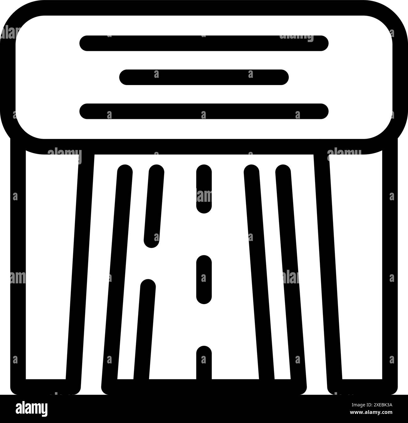 Highway road passing under a bridge, representing infrastructure and ...