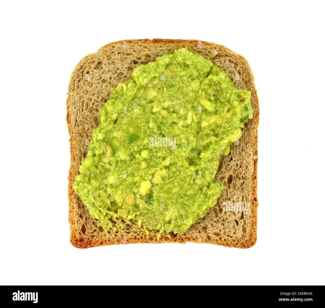 Healthy breakfast toast with avocado smash isolated on white background ...