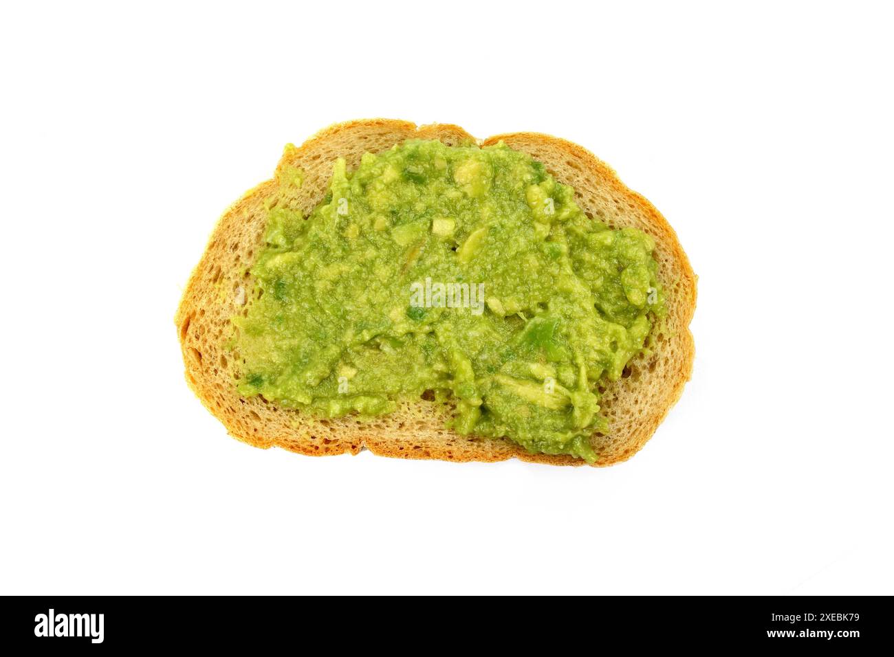 Healthy breakfast toast with avocado smash isolated on white background ...