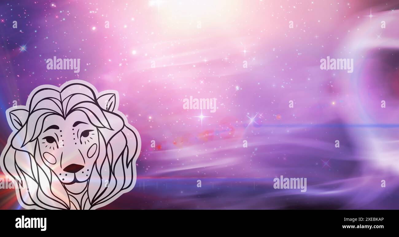 Image of leo star sign on starry night sky Stock Photo - Alamy