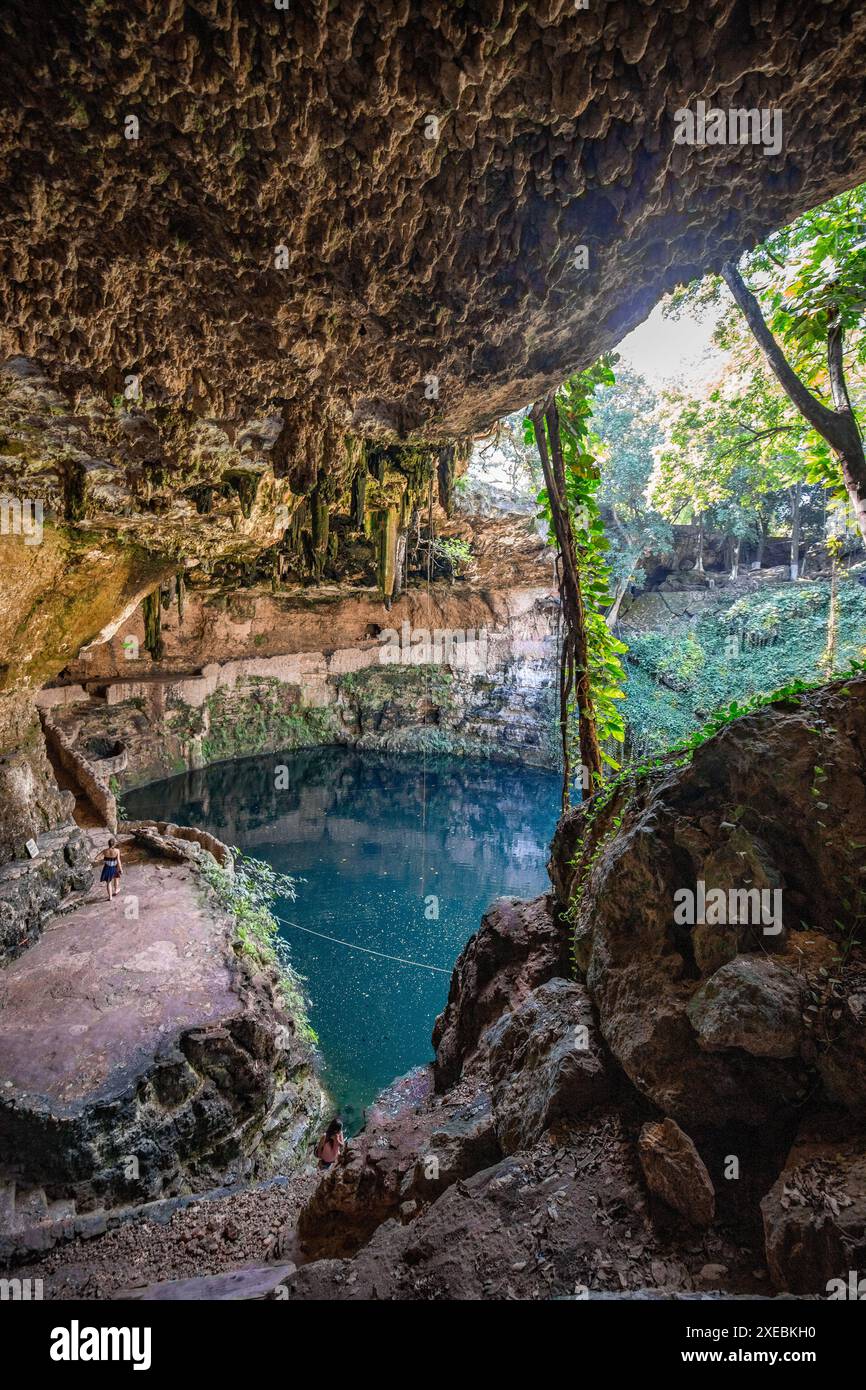 Cenote Zaci, Open-air cenote, popular for swimming and snorkeling, in ...