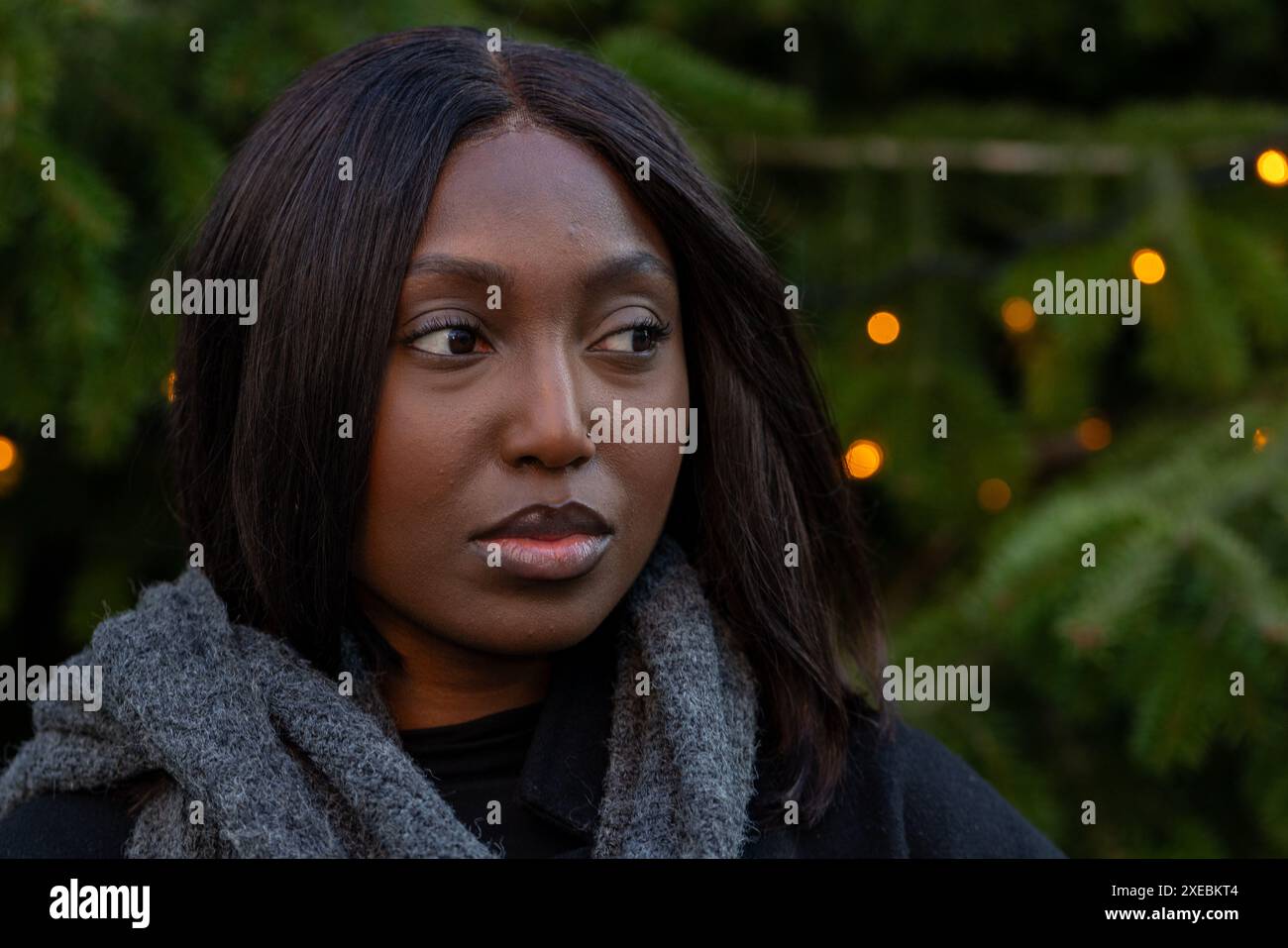 Festive winter scene woman hi-res stock photography and images - Alamy