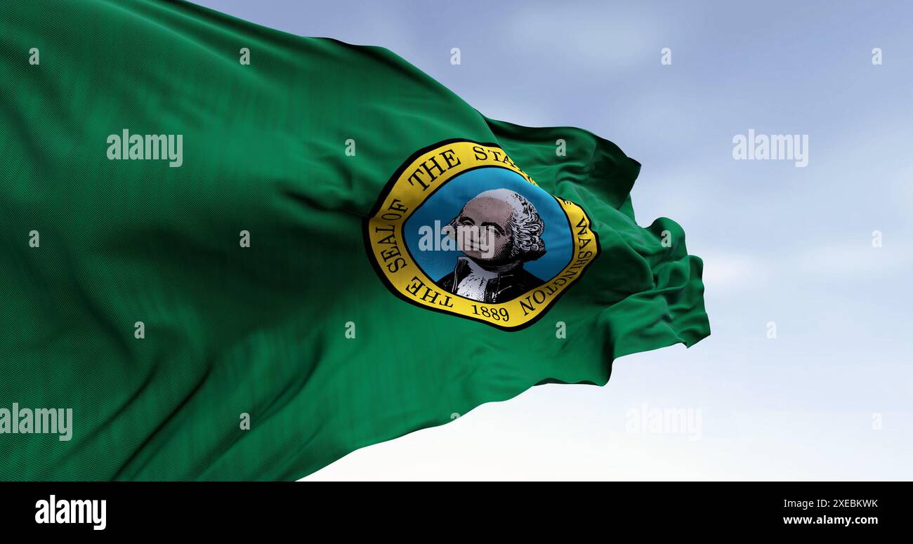 State flag washington waving hi-res stock photography and images - Alamy