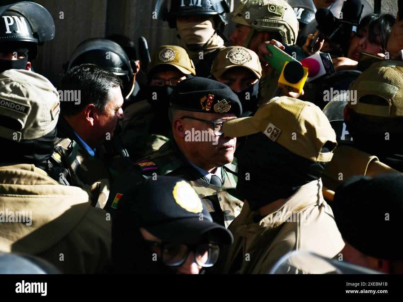 La Paz, Bolivia. 26th June, 2024. Juan Jose Zuniga (C), former general ...