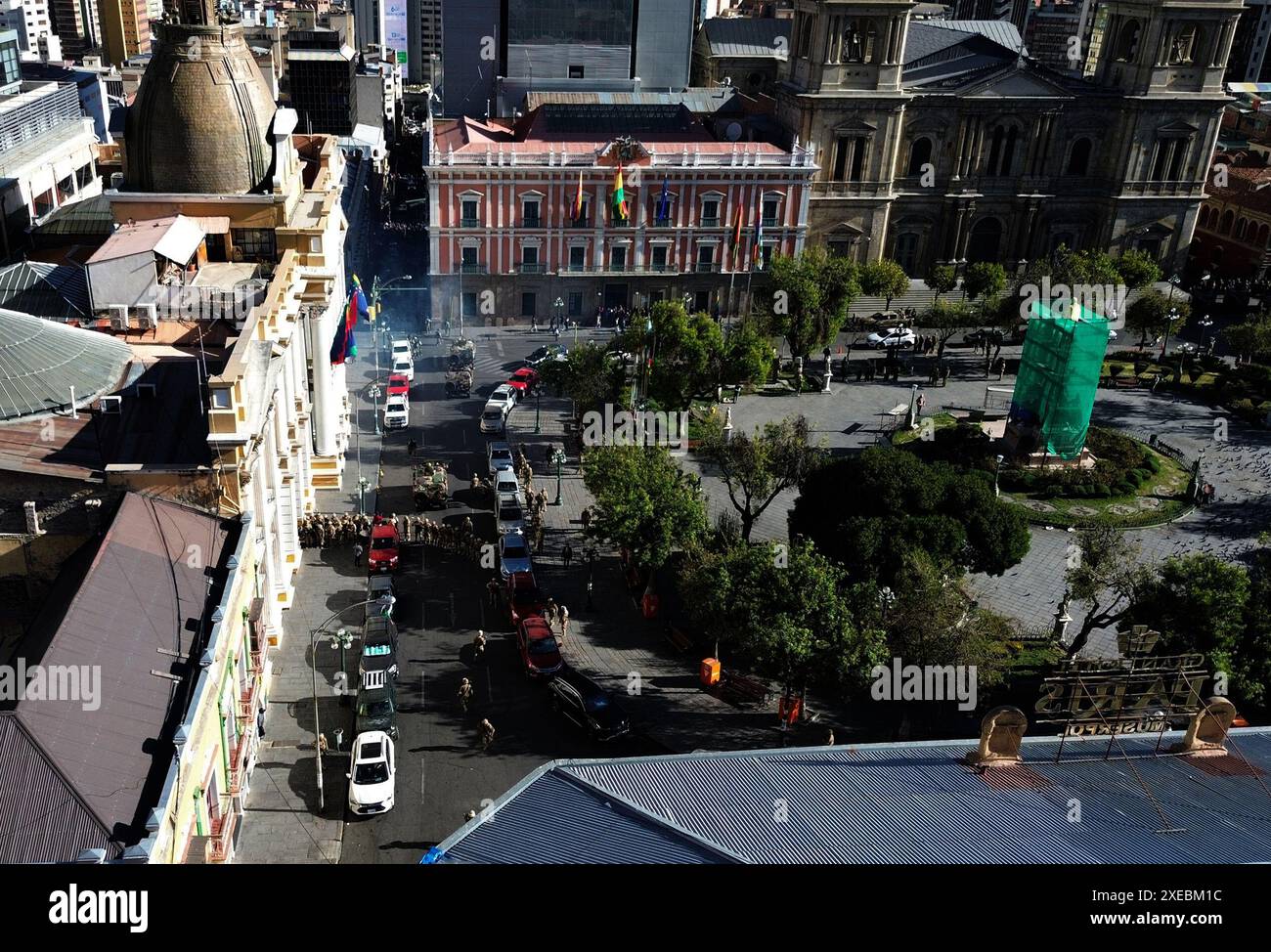 La Paz, Bolivia. 26th June, 2024. An aerial drone photo taken on June ...