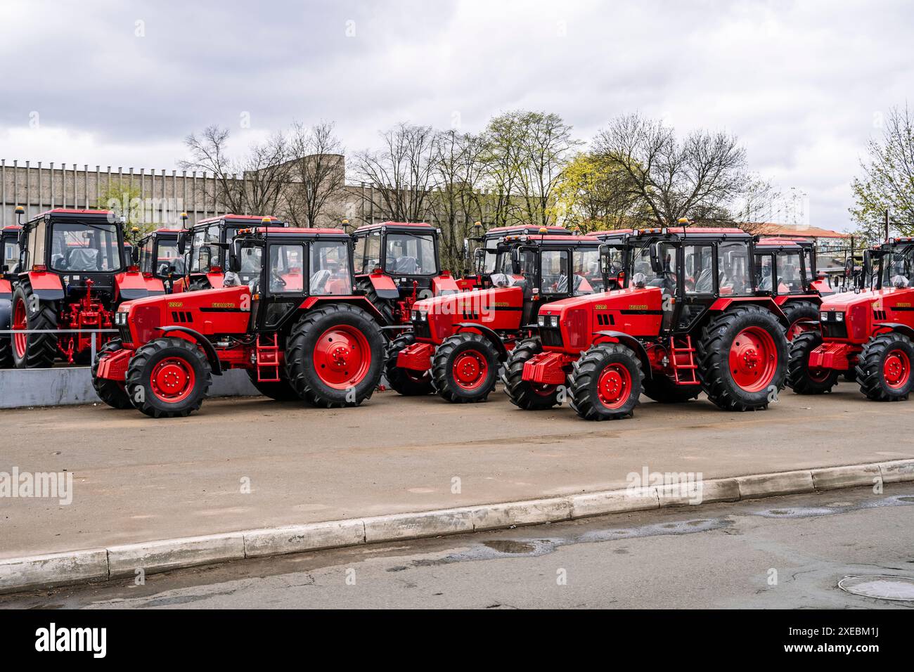 Minsk, Belarus - April 27, 2024: Tractors Belarus on at the tractor ...