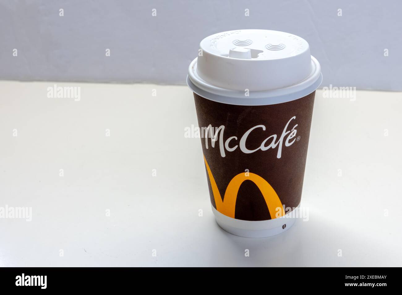 Calgary, Alberta, Canada. Mar 17, 2024. A horizontal view close up of a McCafe cup Stock Photo ...