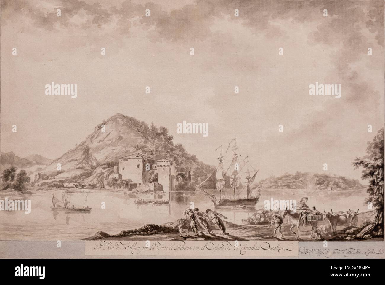 The Bilbao estuary through the Luchana tower Stock Photo - Alamy