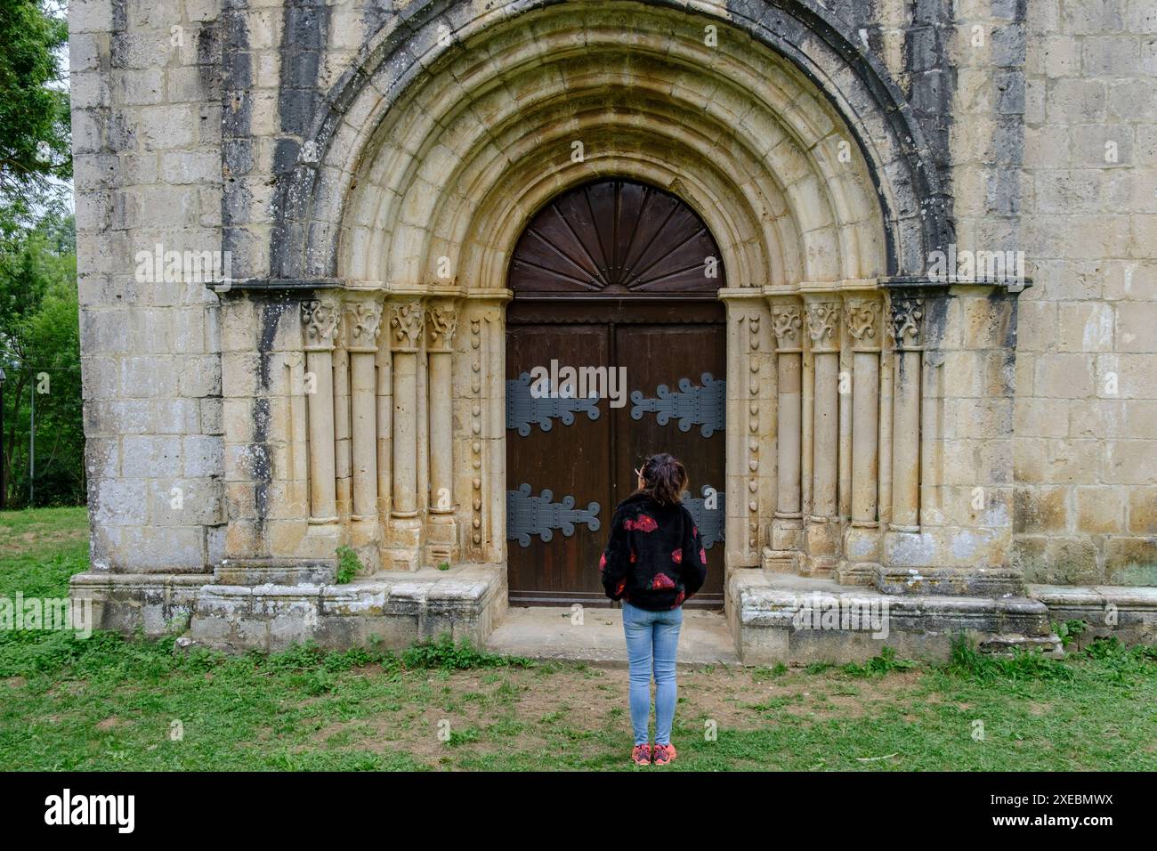 Romanesque church of Santa MarÃ­a de Siones Stock Photo - Alamy