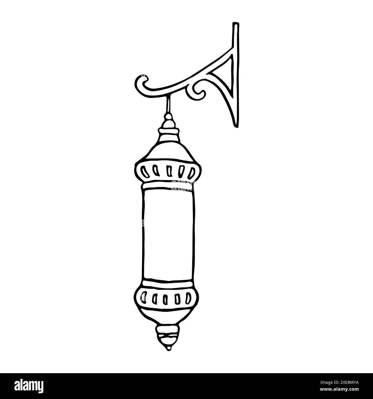 Arabic street lantern black white line sketch Stock Vector Image & Art ...