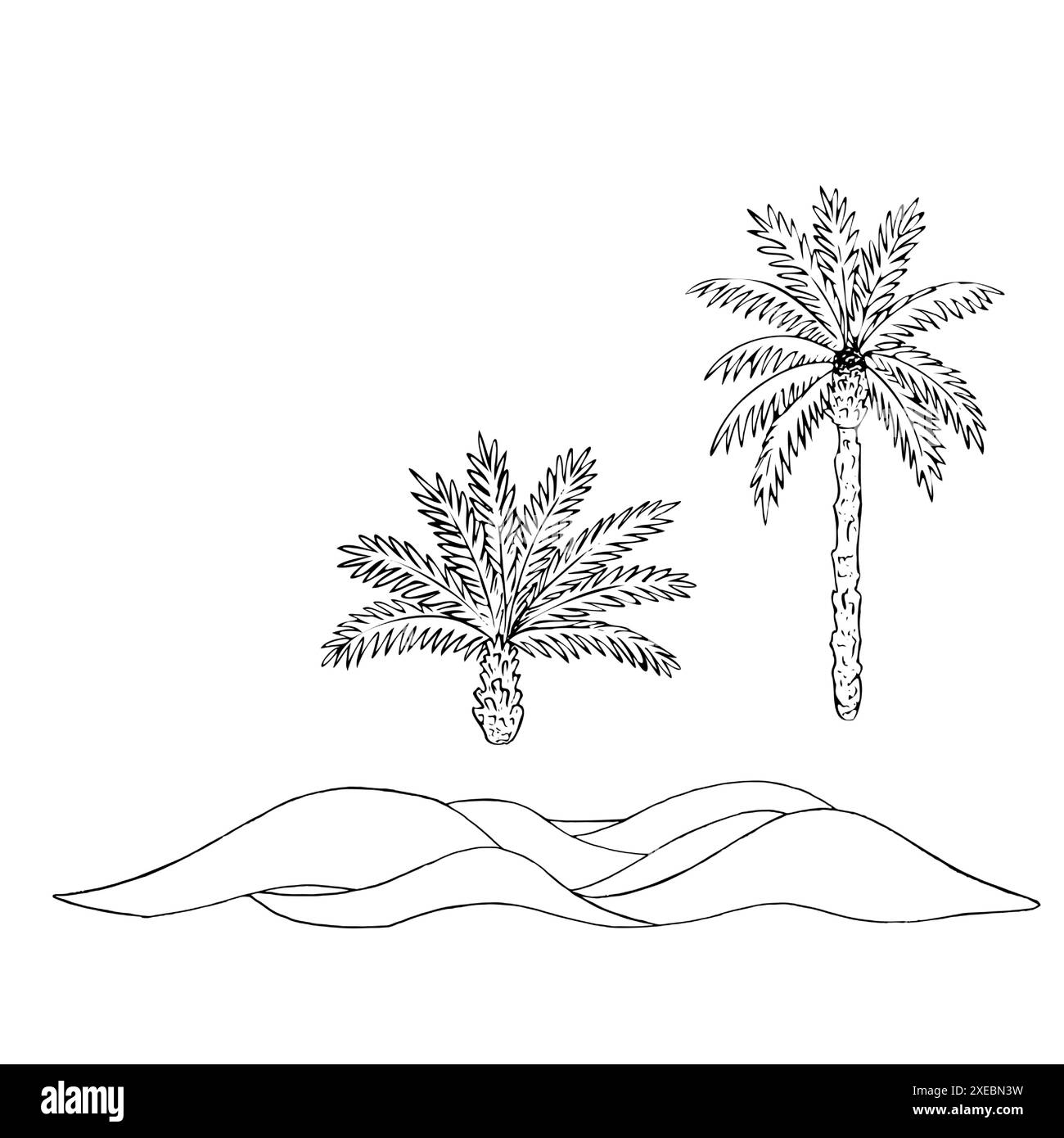 Palm trees on hill Stock Vector Images - Alamy