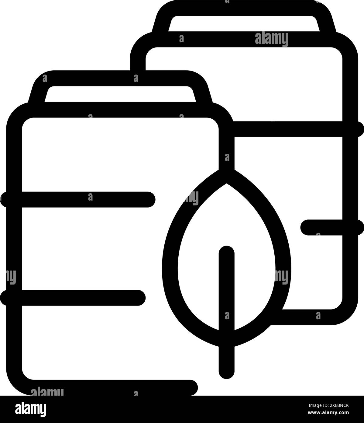 Simple icon of biofuel production tanks with a green leaf symbolizing ...