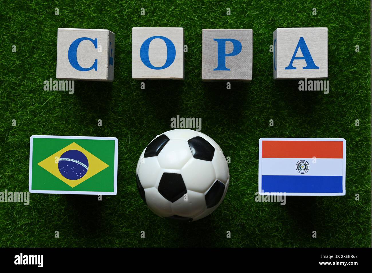 June 18, 2024, Miami, USA. Flags of the participating teams of the America's Cup Soccer Group D ...