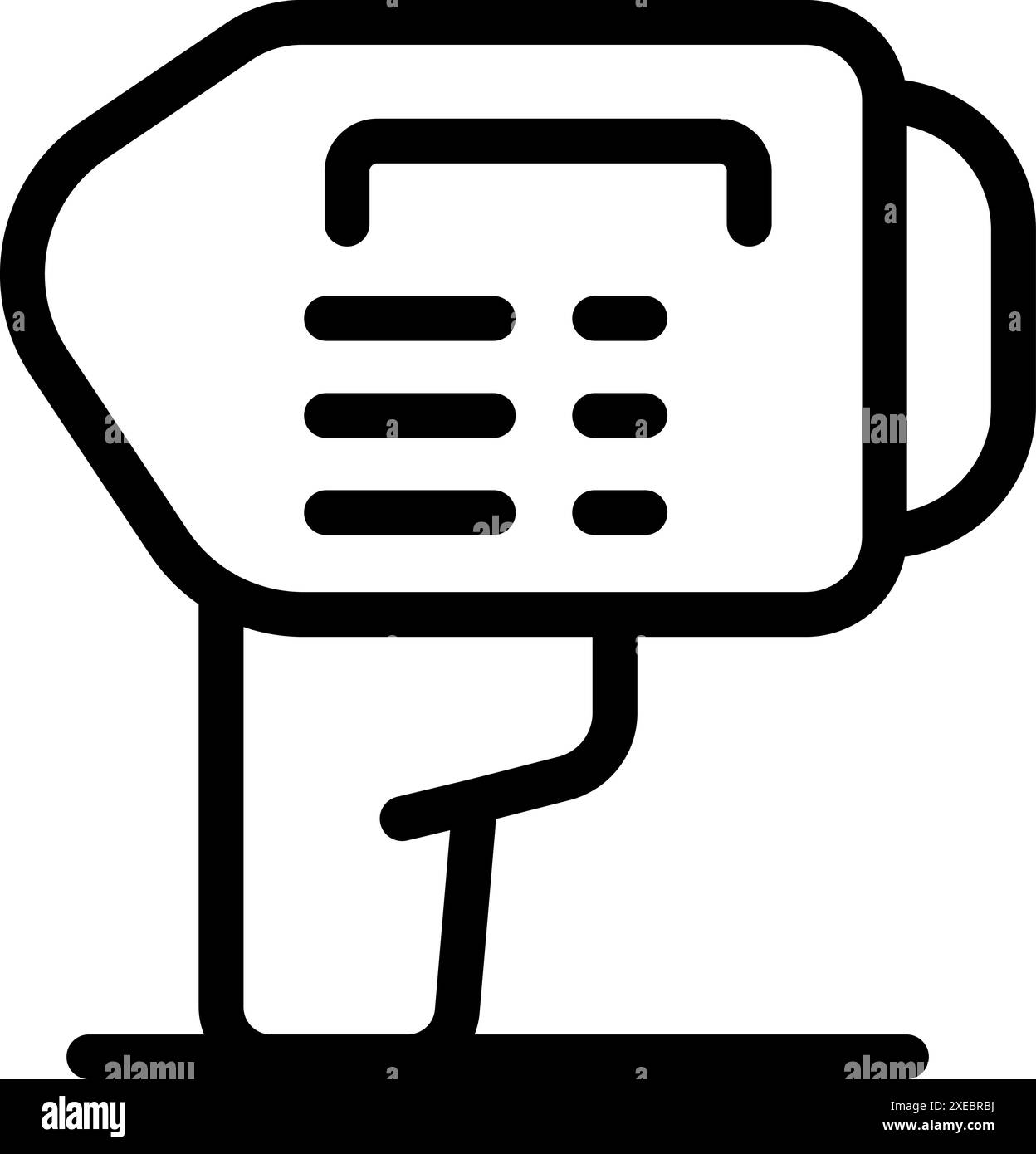 Line icon of a barcode scanner reading information from a barcode Stock ...