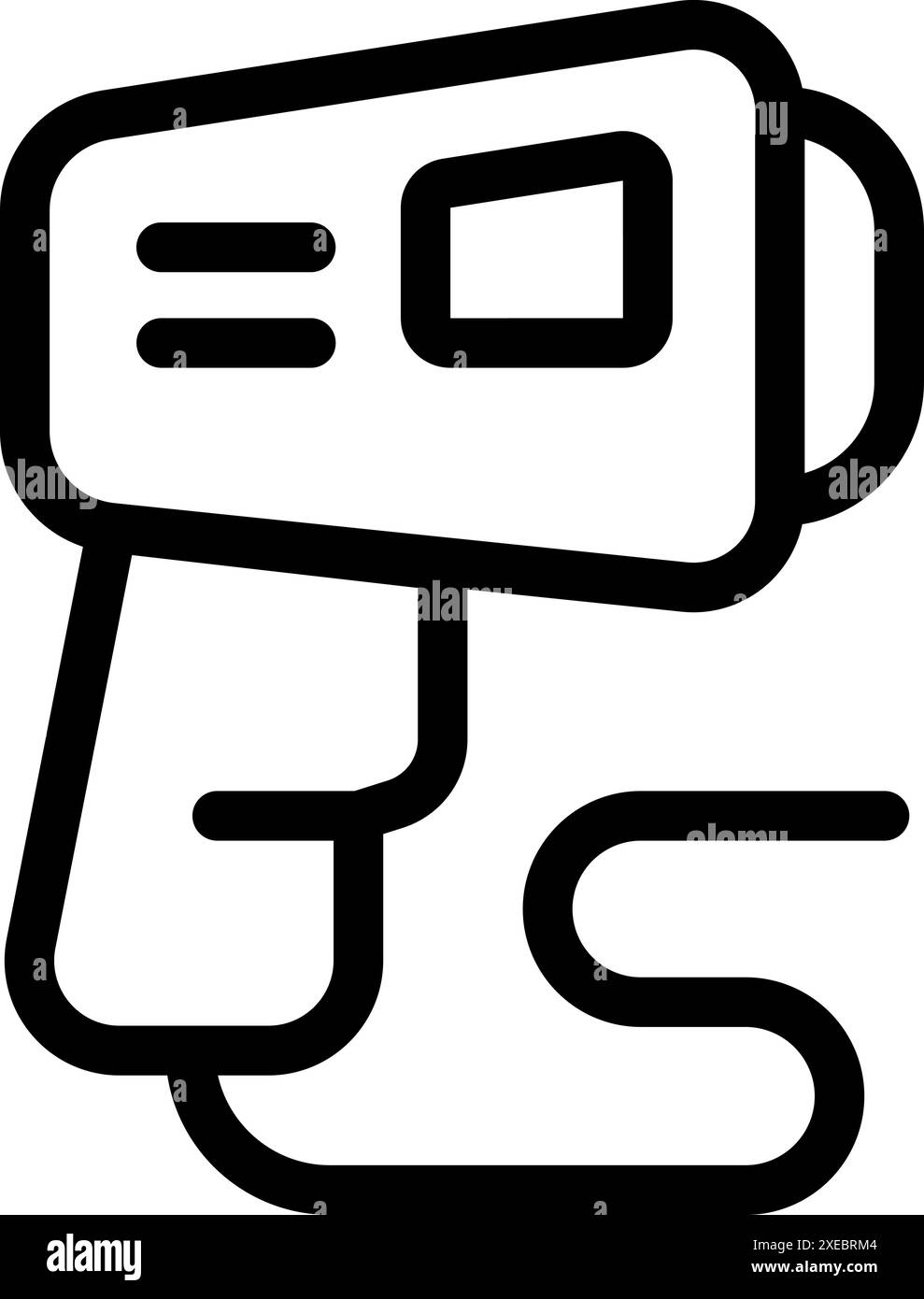 Simple icon of a handheld barcode scanner reading product information ...