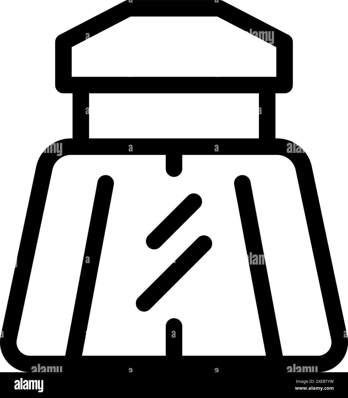 Simple black and white line drawing icon representing a salt shaker for ...