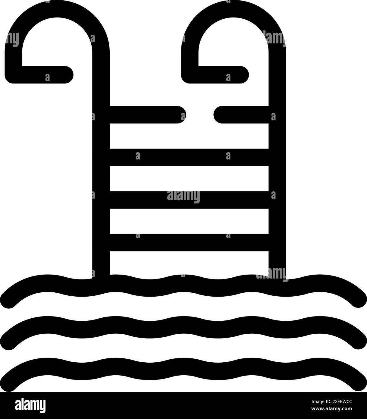 Black outline icon of a swimming pool ladder submerged in water Stock Vector Image & Art - Alamy