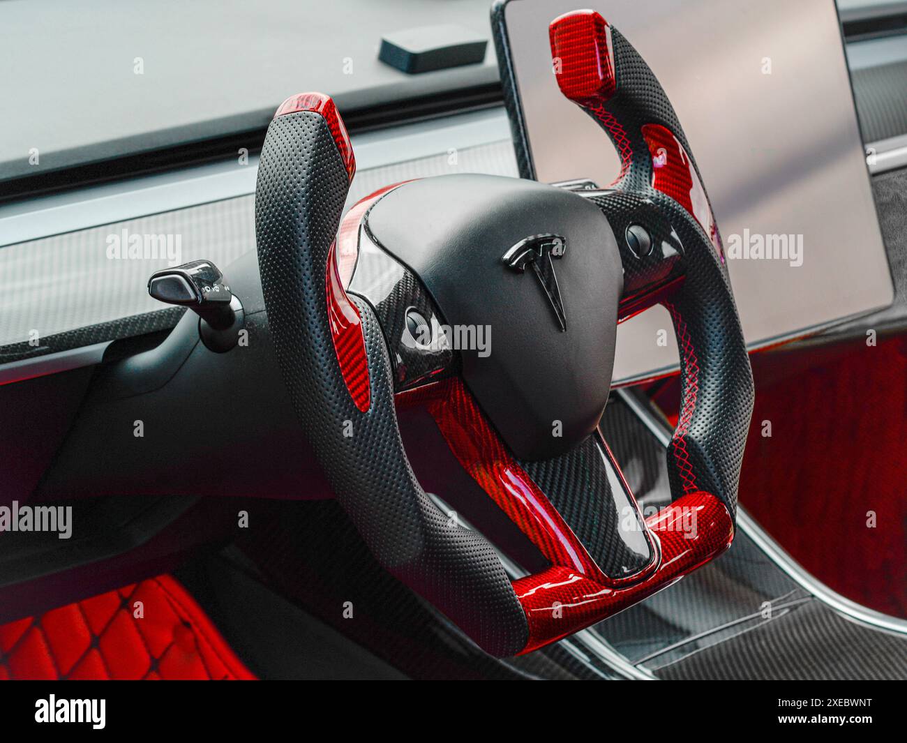 Bright red tesla hi-res stock photography and images - Alamy