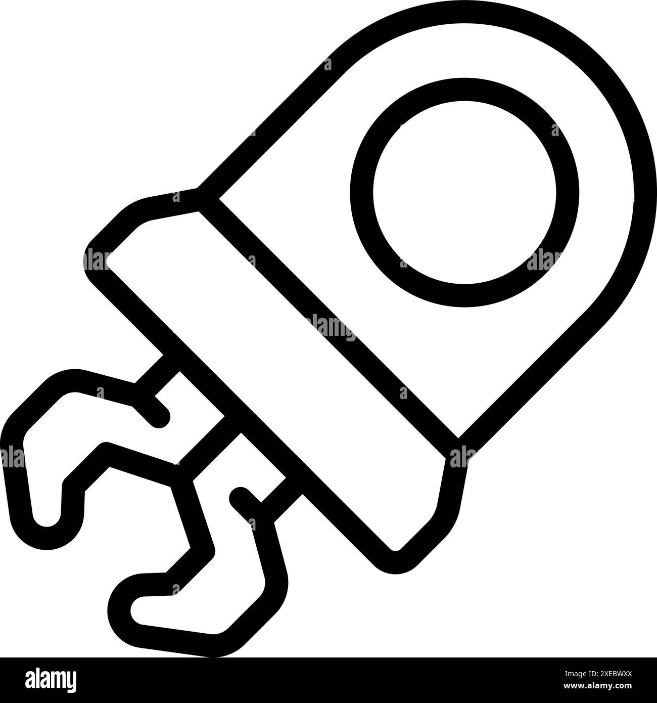 Robotic arm catching object isolated on white background Stock Vector ...