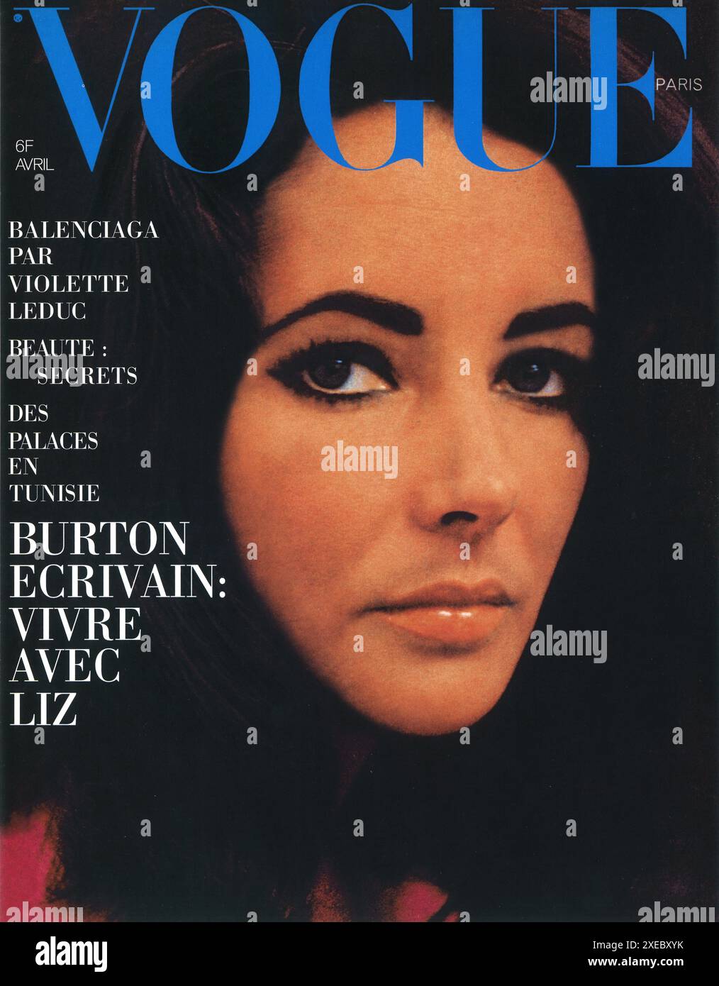 1965 April Vogue Paris Cover with Elizabeth Taylor photographed by ...