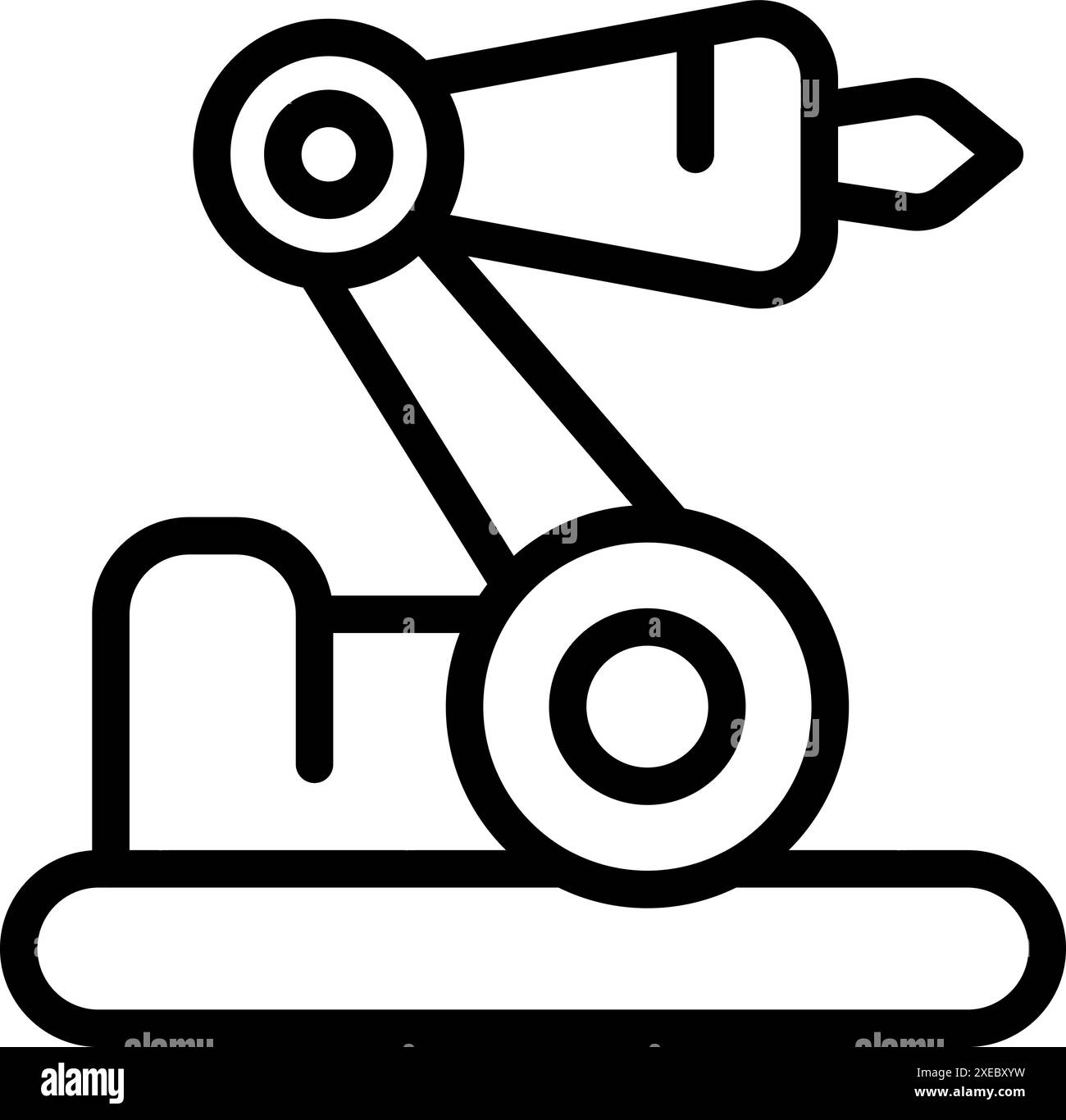 Simple icon of a robotic arm working on a production line Stock Vector ...