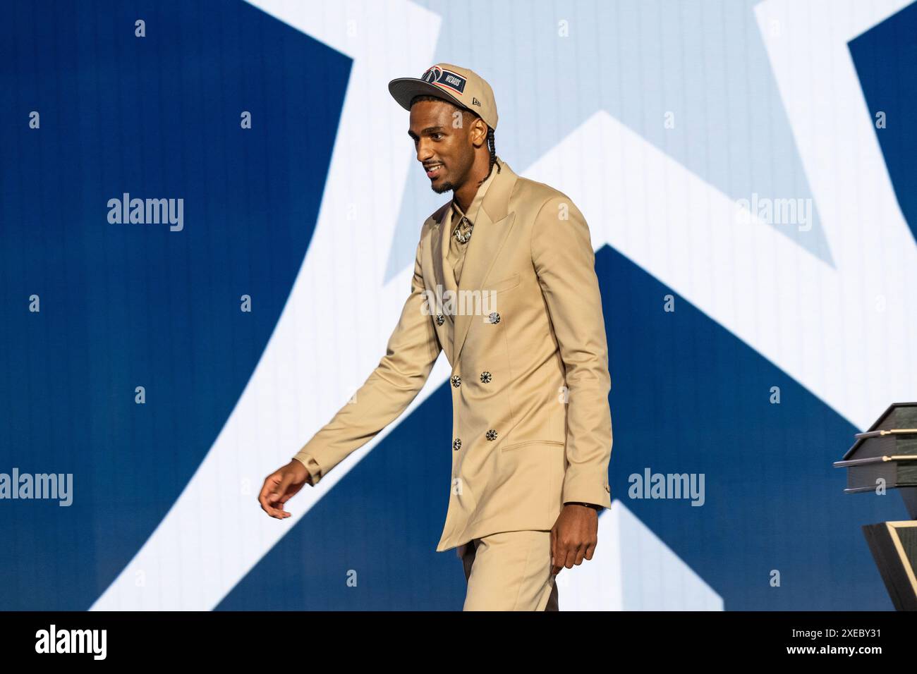 Alex Sarr is seen after being picked number two by the Washington ...