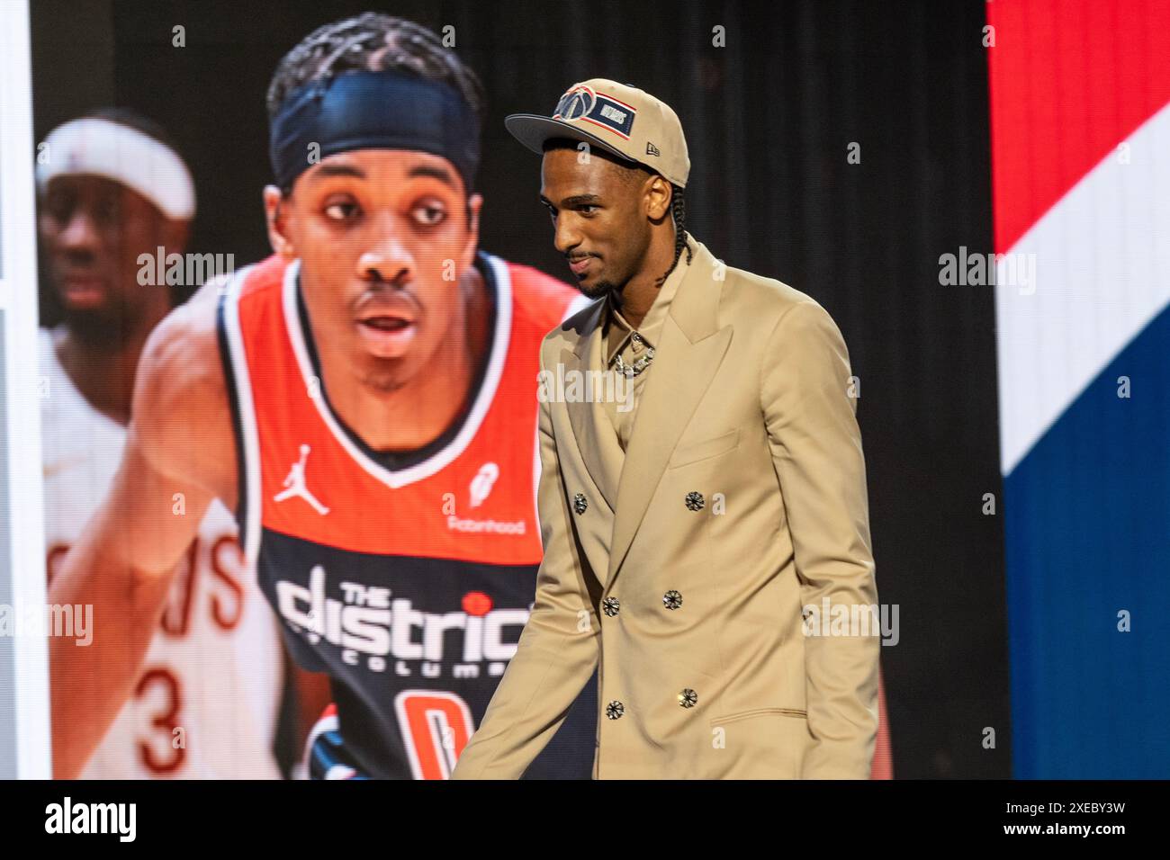 Alex Sarr is seen after being picked number two by the Washington ...