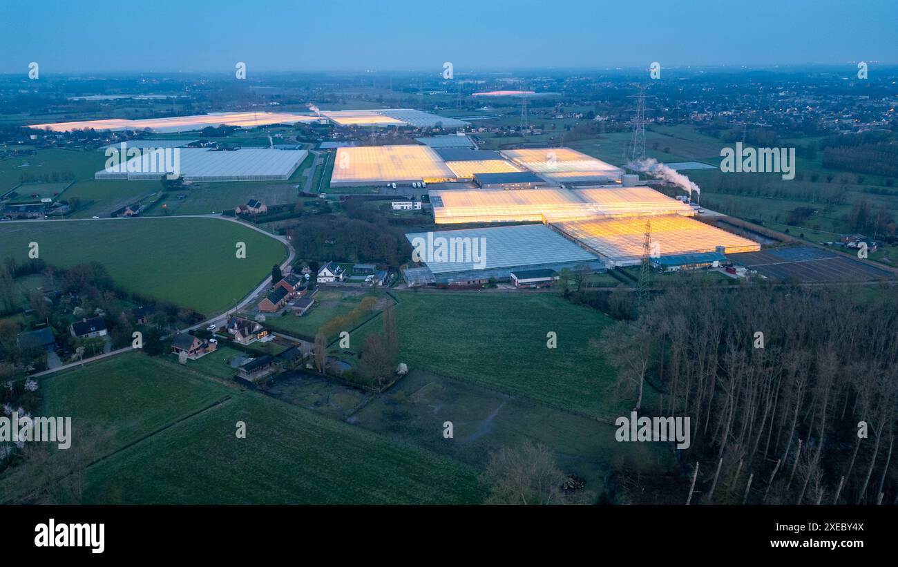 Duffel, Belgium, 20th of March, 2024, Twilight Glow over Industrial ...