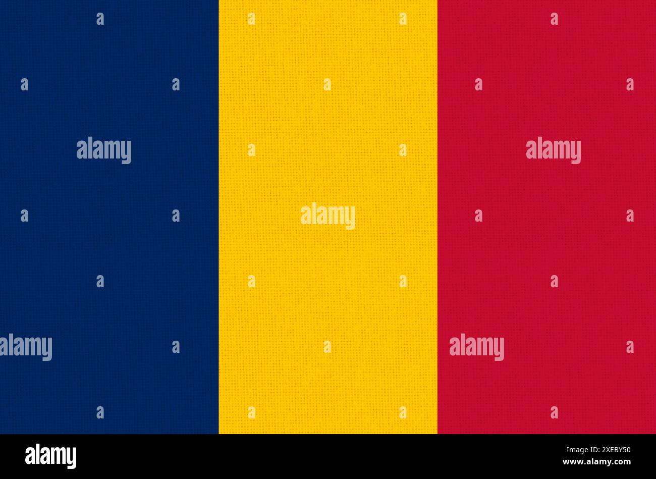 Chad flag on fabric surface. Chad national flag on textured background ...