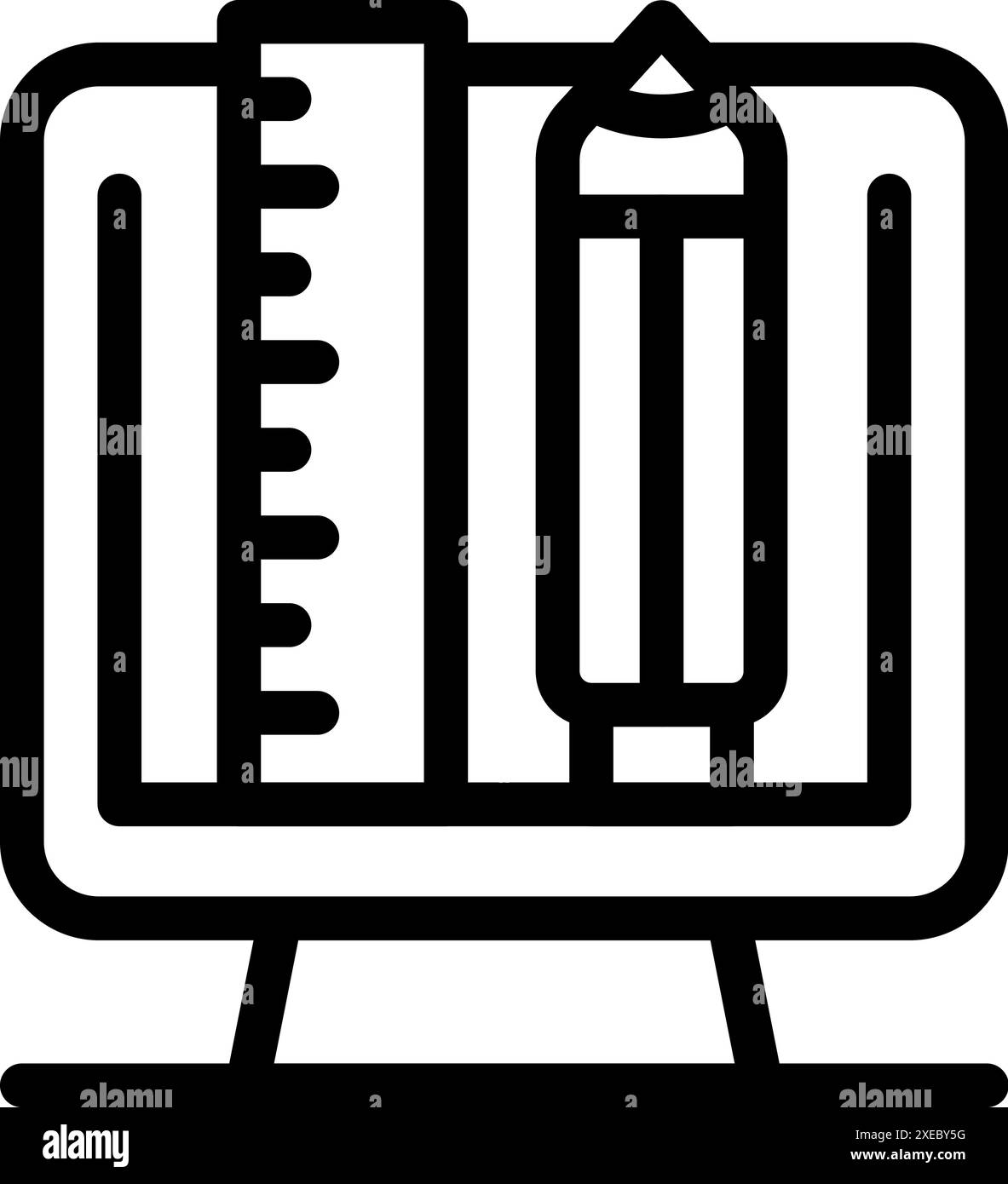 Icon of a computer screen with a ruler and pencil, representing digital ...