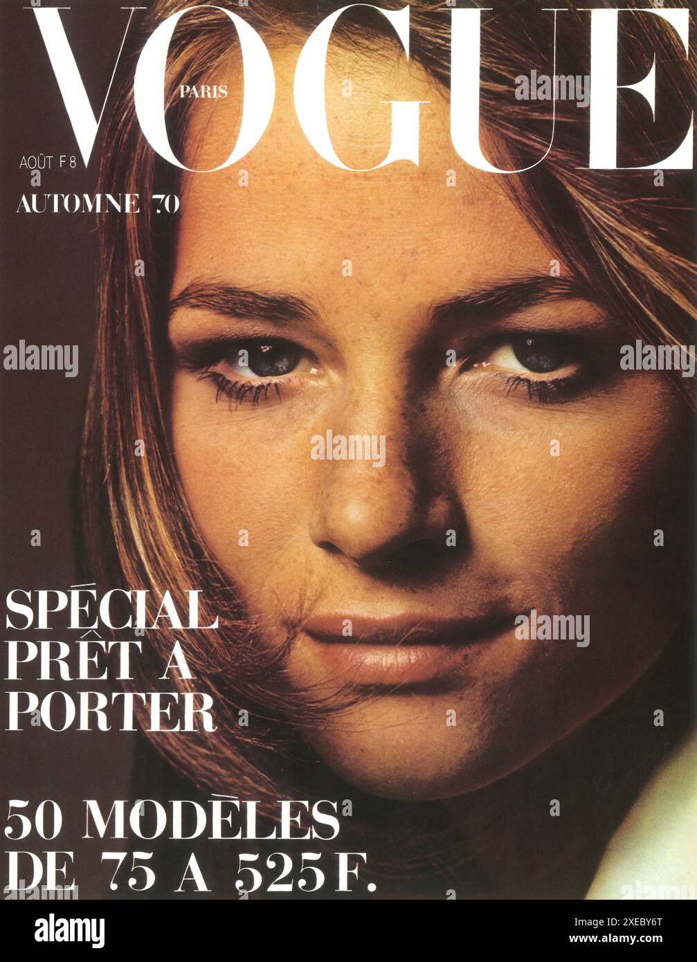 1970 August Vogue Paris Cover Charlotte Rampling Stock Photo - Alamy